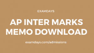 AP Inter Marks Memo Download 1st 2nd Year Memo bie.ap.gov.in
