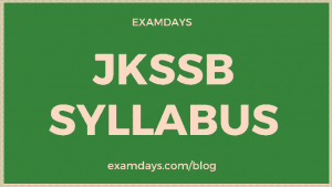 JKSSB Syllabus PDF 2025 Download All Posts jkssb.nic.in