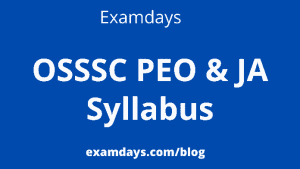 OSSSC PEO and JA Syllabus 2025 Exam Pattern PDF Download