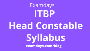 ITBP Head Constable Syllabus 2023 Exam Pattern PDF Download