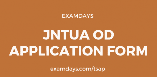jntua od application form pdf - Examdays TSAP