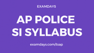 AP SI Syllabus 2022 Telugu English Download PDF