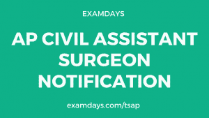 AP Civil Assistant Surgeon Notification 2023 Syllabus cfw.ap.nic.in
