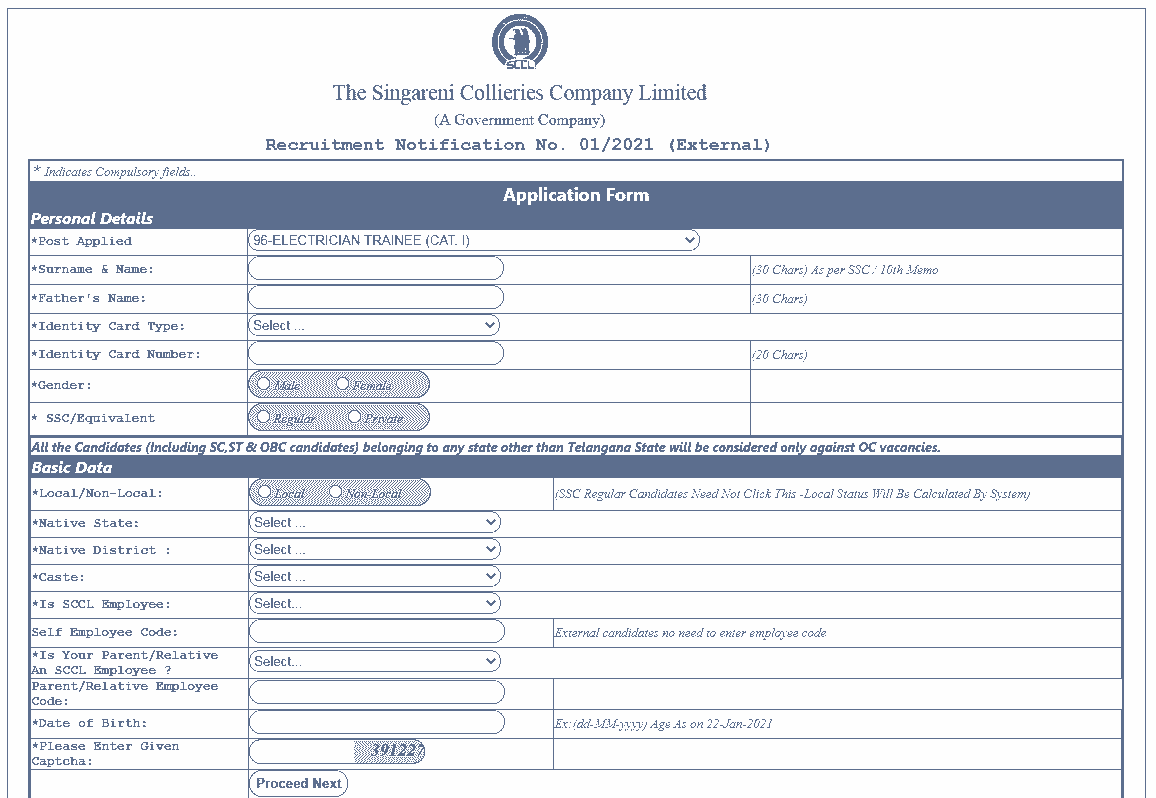 SCCL Online Application Form 2022 Apply Online scclmines.com