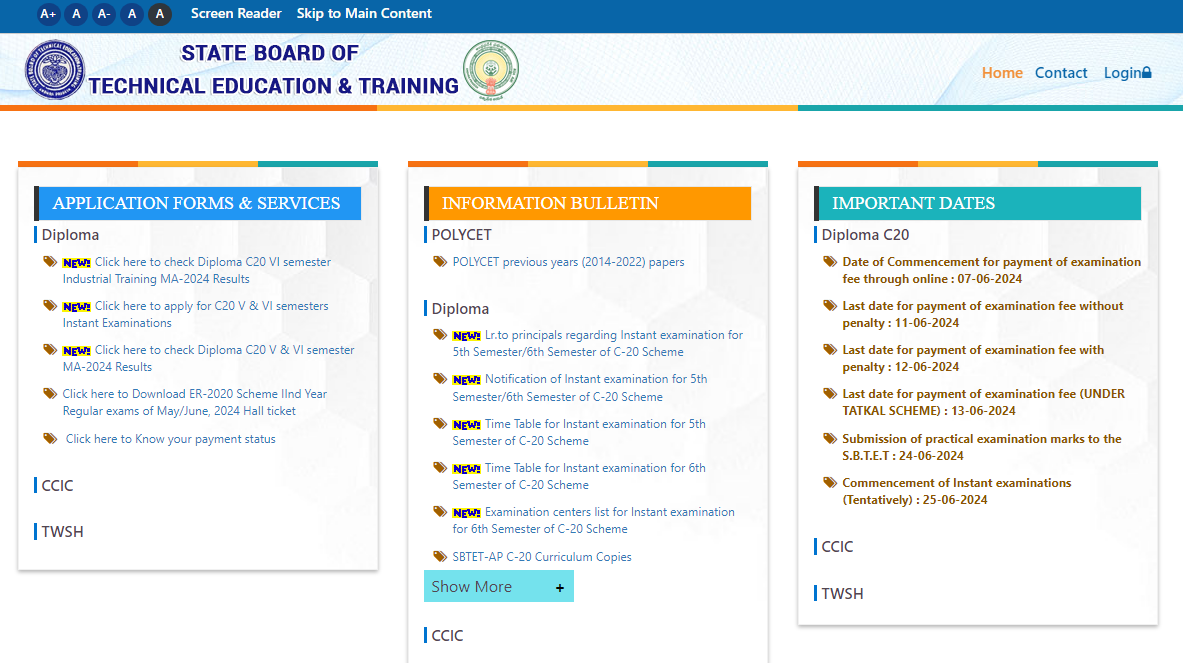 TS AP SBTET Student Portal 2025 Notification Login Exam Fee Result